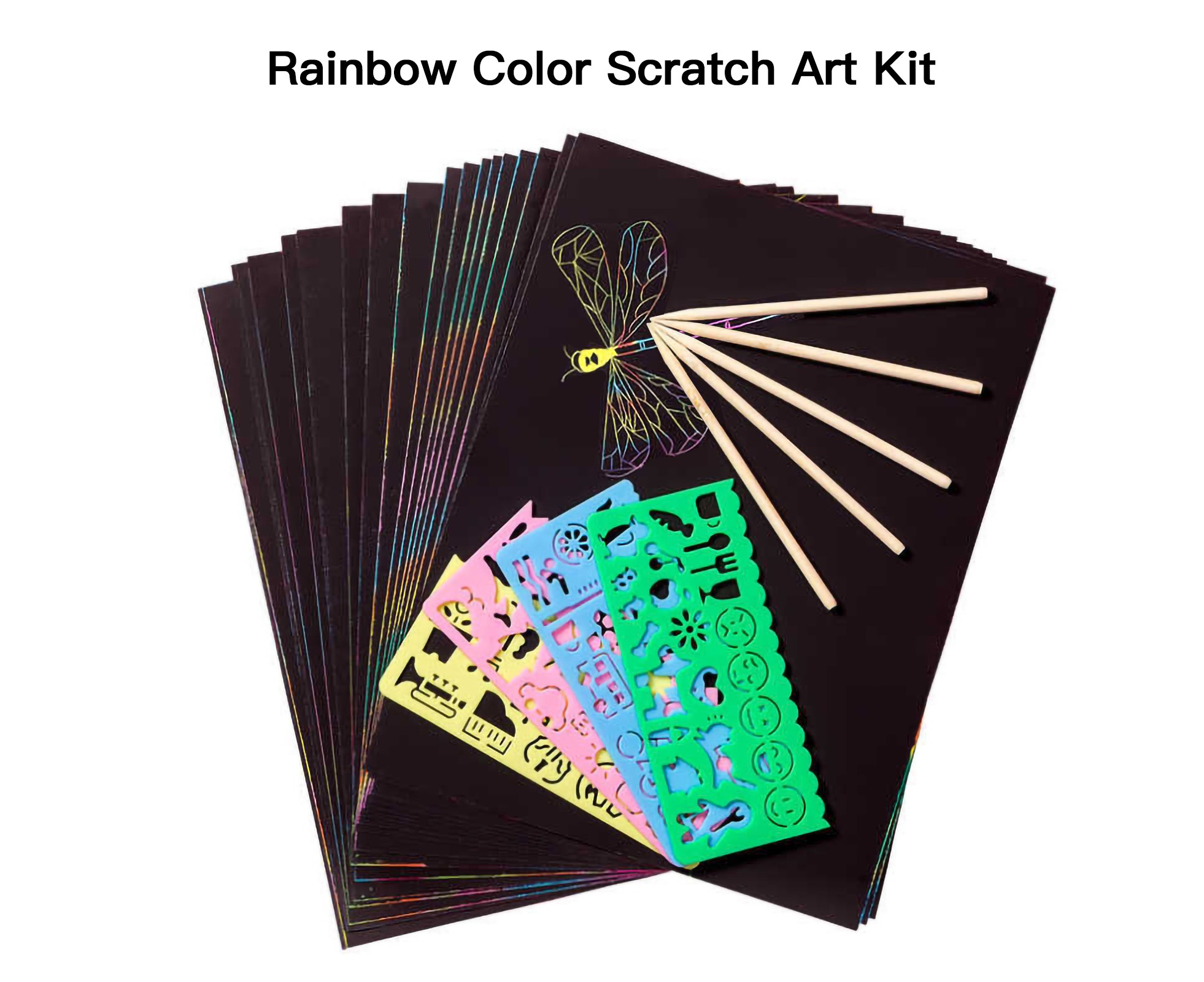 Buy Scratch Paper Art Set Rainbow Magic Scratch Paper 50 PCS for Kids ...