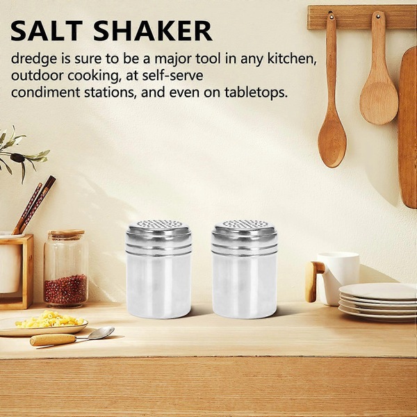 Buy (Set of 2) Dredge Shakers 10 oz, Stainless Steel Spice Shakers ...