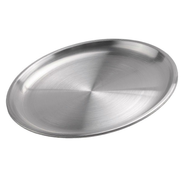 Buy Stainless Steel Bone Spitting Dish Silver Shallow Tray Metal Dining ...