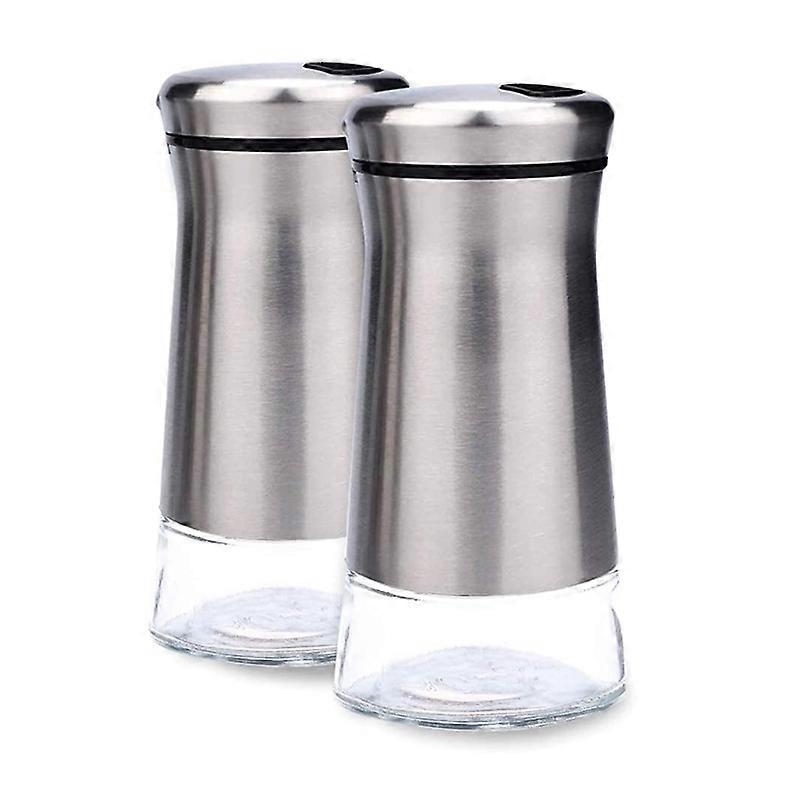 Buy Stainless Steel Salt and Pepper Shakers Set with Glass Base Salt ...
