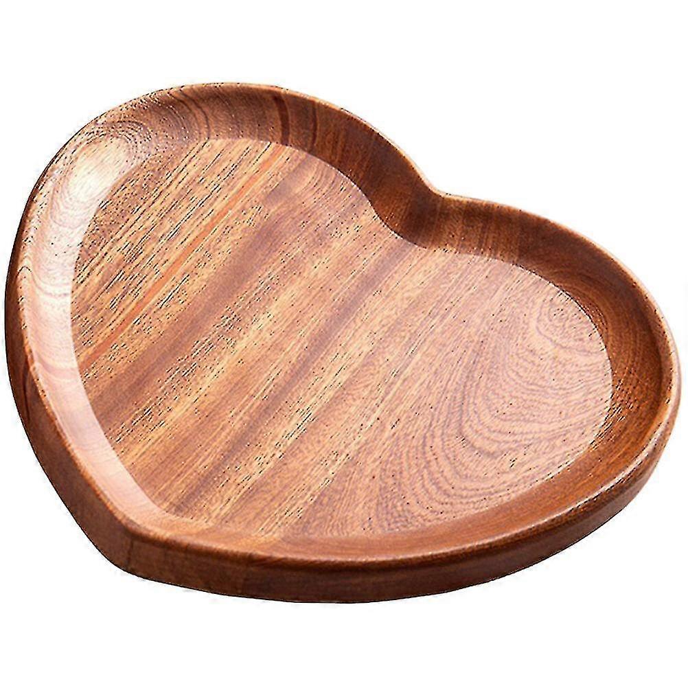 Buy Wood Heart Tray Wood Serving Tray Heart Wooden Plate Snack Dish ...