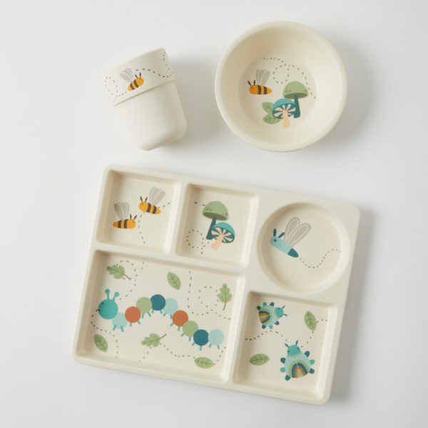 Buy Little Critters Blue Bamboo 3pc Divider Dining Set - MyDeal Australia