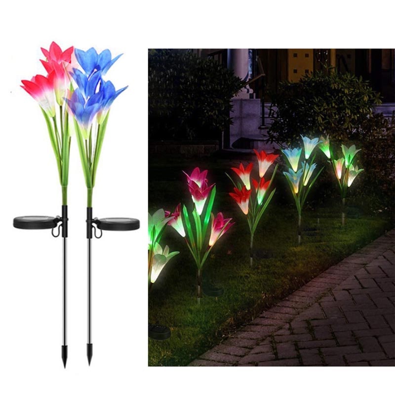 Buy JOYBUY 2 Pack Solar Garden Lily Flower Lights - Color Changing LED ...