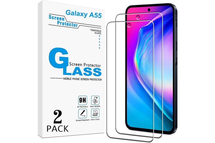 Buy 2 Pack Tempered Glass HD Screen Protector For Samsung Galaxy A55 5G ...