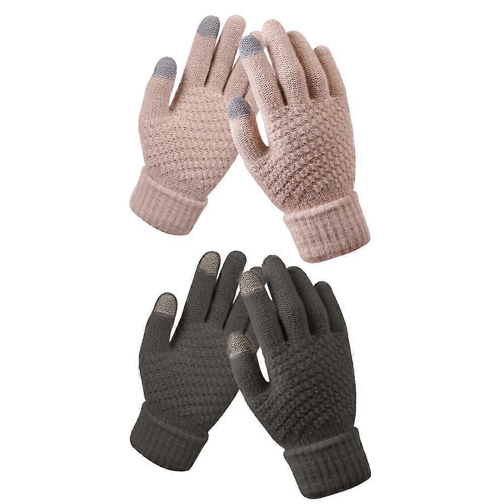 Buy 2 pairs of women's winter touchscreen gloves - MyDeal Australia