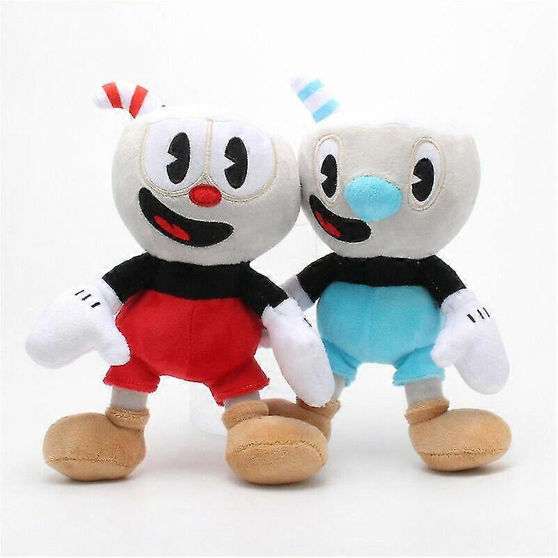 Buy 2pcs/set 10" Cuphead Plush Mugman Mecup And Brocup Stuffed Doll ...