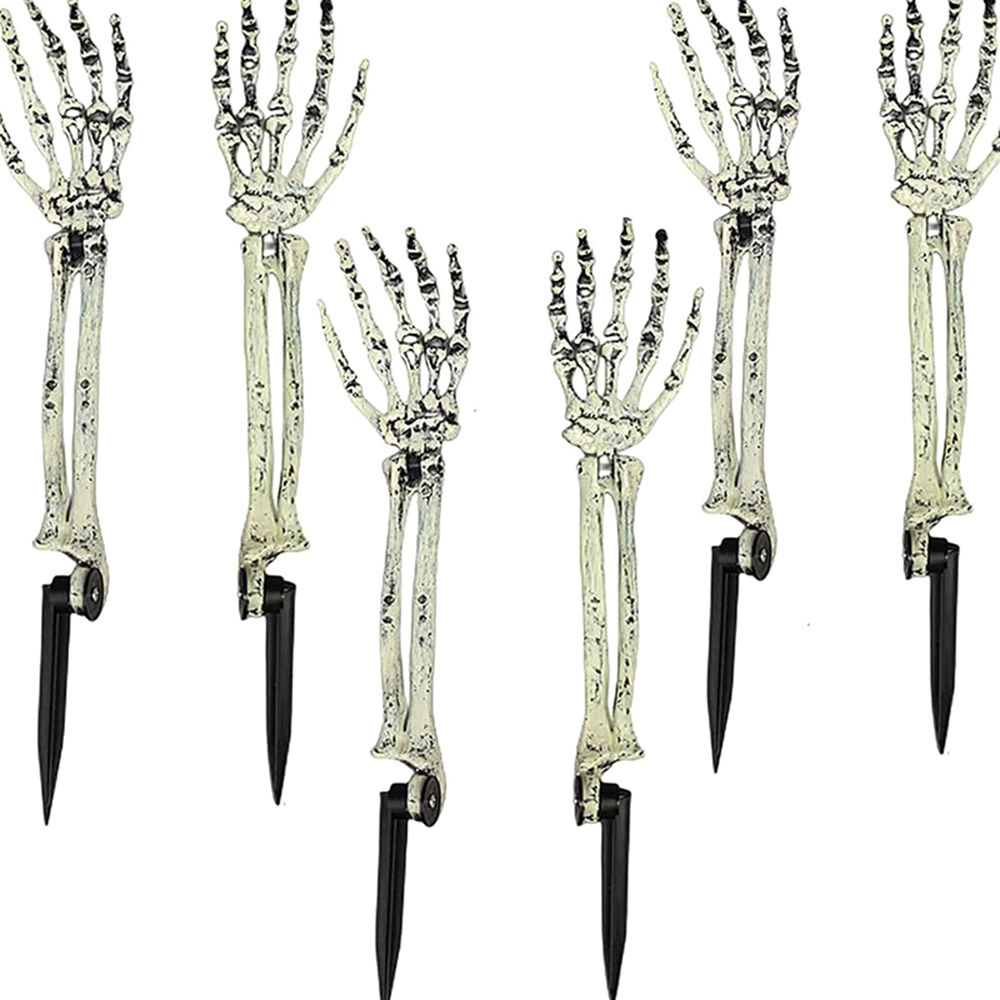 Buy 3 Pair Halloween Simulation Hand Bone Skeleton Floor Insert Ghost ...