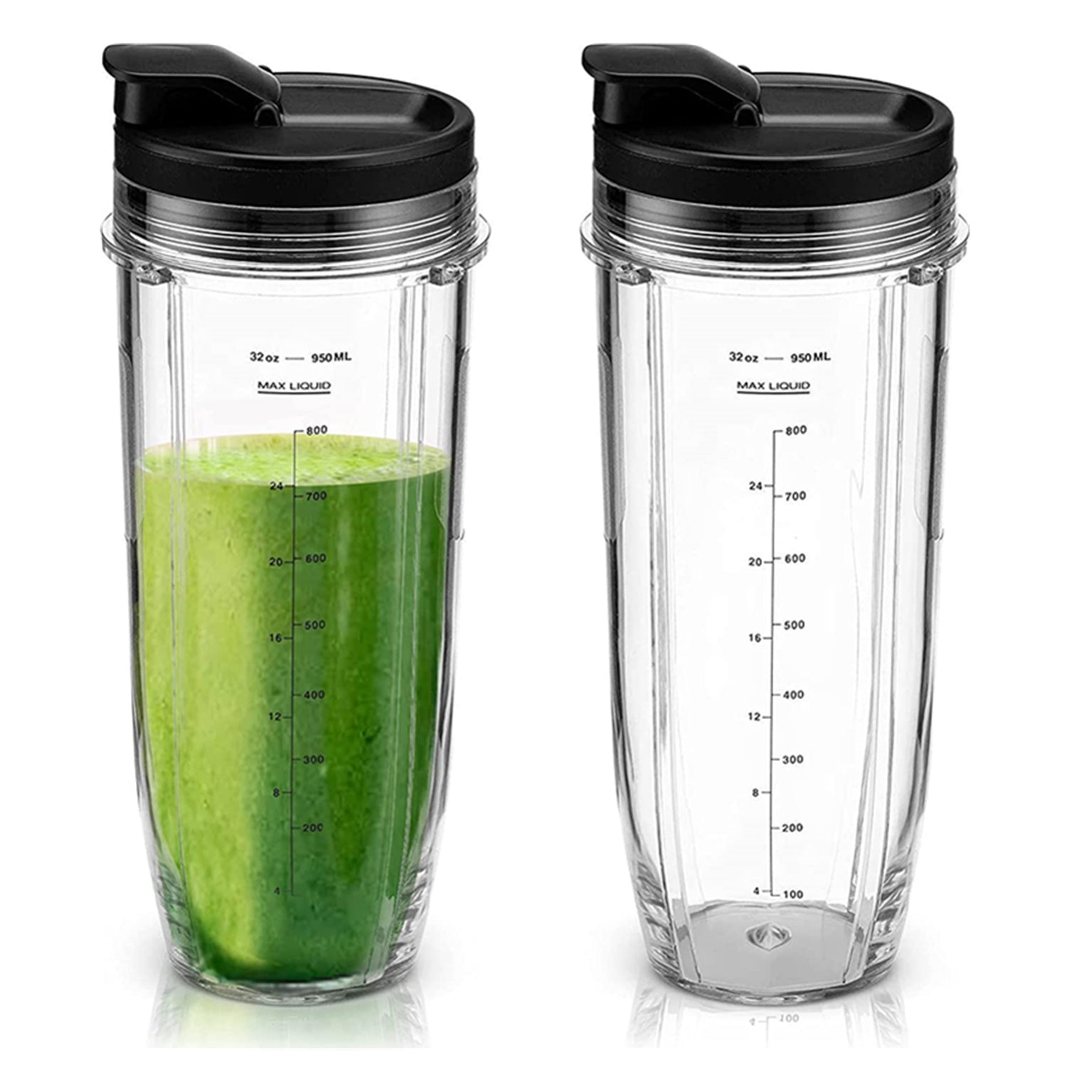 Buy 32OZ Nutri Ninja Replacement Cups with Sip & Seal Lids, Measuring Scale Cup Mug FIT for ...