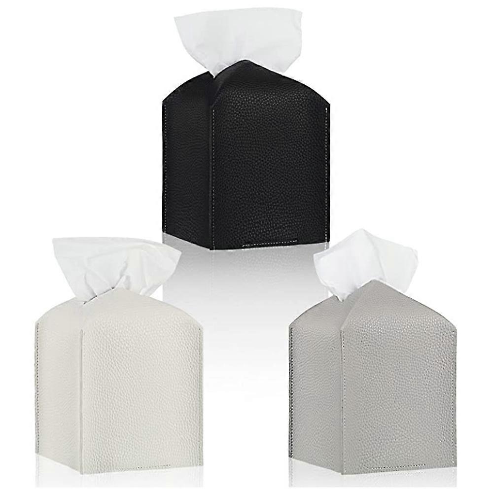 Buy 3Pcs Tissue Box PU Leather Tissue Box Holder, Toilet Tissue Box ...