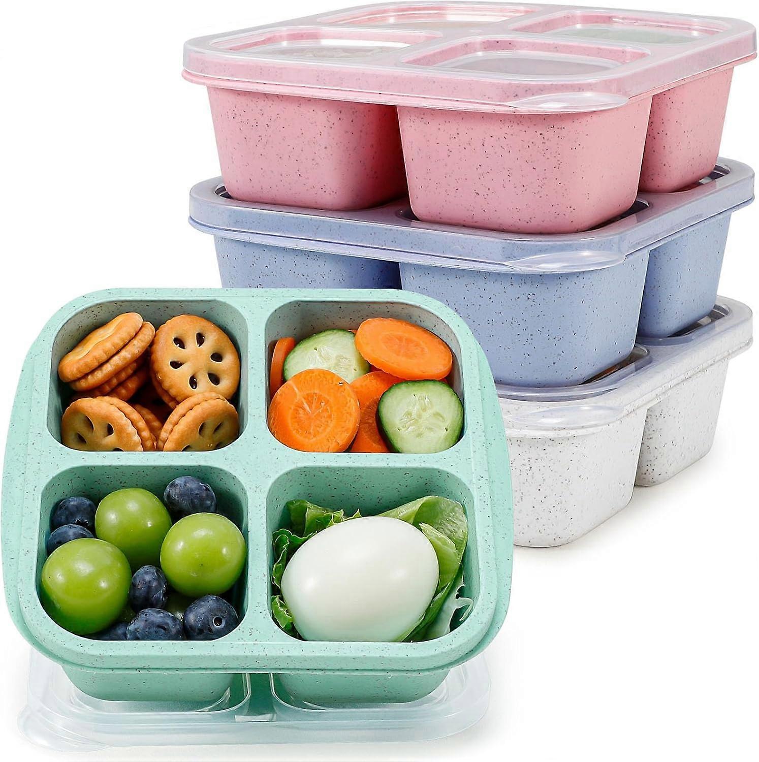 Buy 4 Pack Bento Snack Boxes Lunchable Containers for Kids & Adults ...
