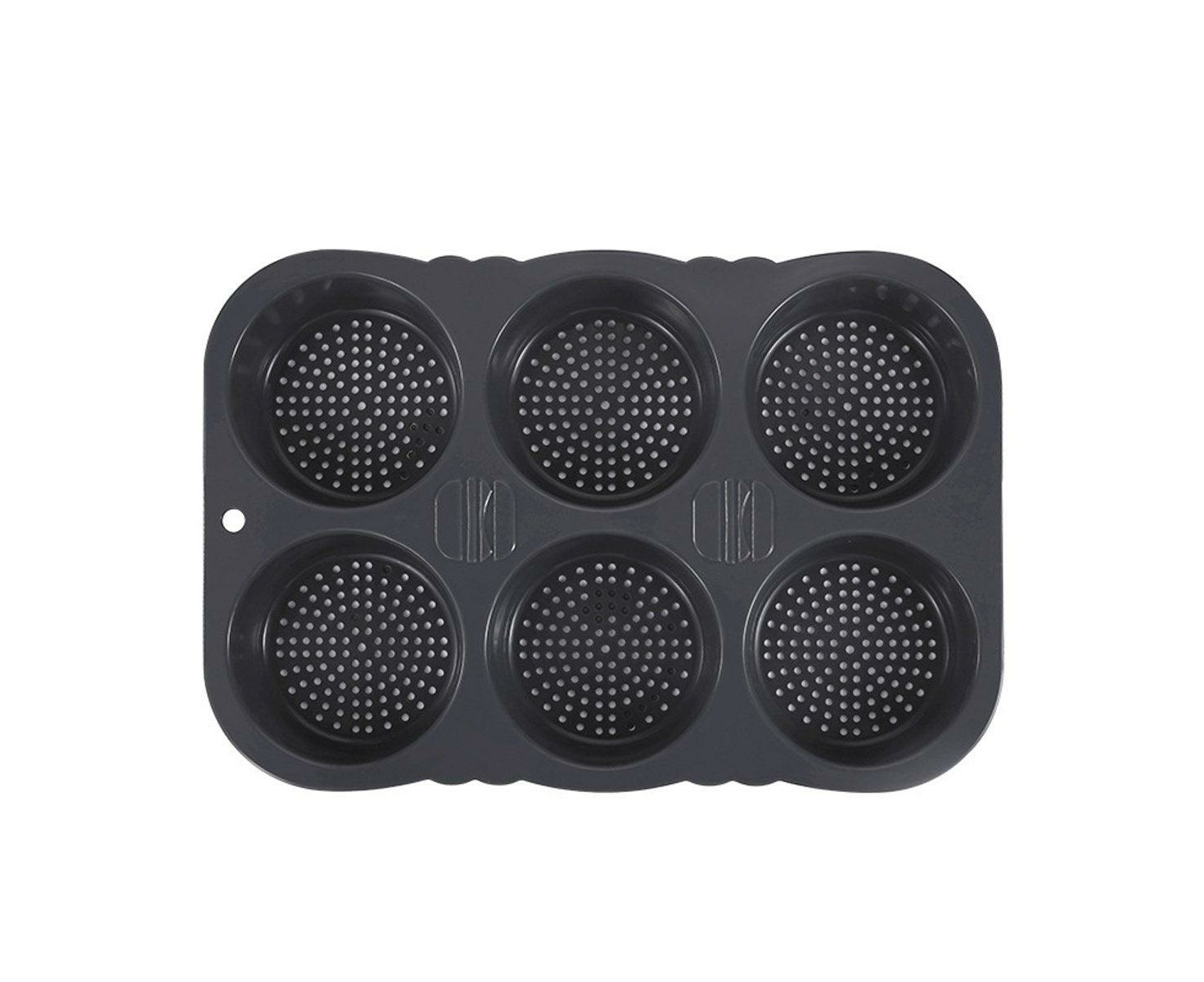 Buy 6 Cavity Silicone Hamburger Bun Pan Non Stick Burger Bread Mold ...