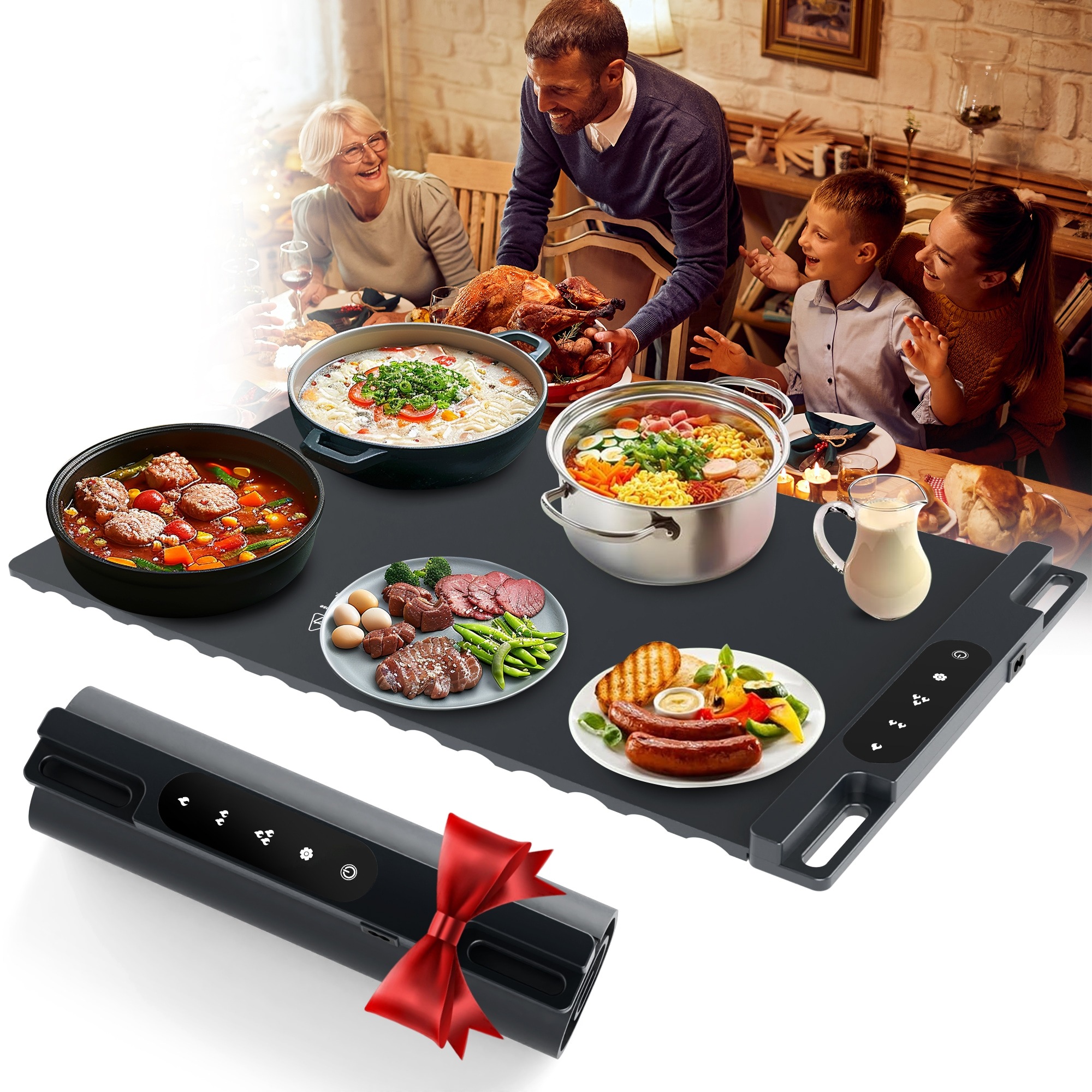 Buy JOYBUY Advwin Food Warming Mat, Electric Warming Tray with 3 Level ...