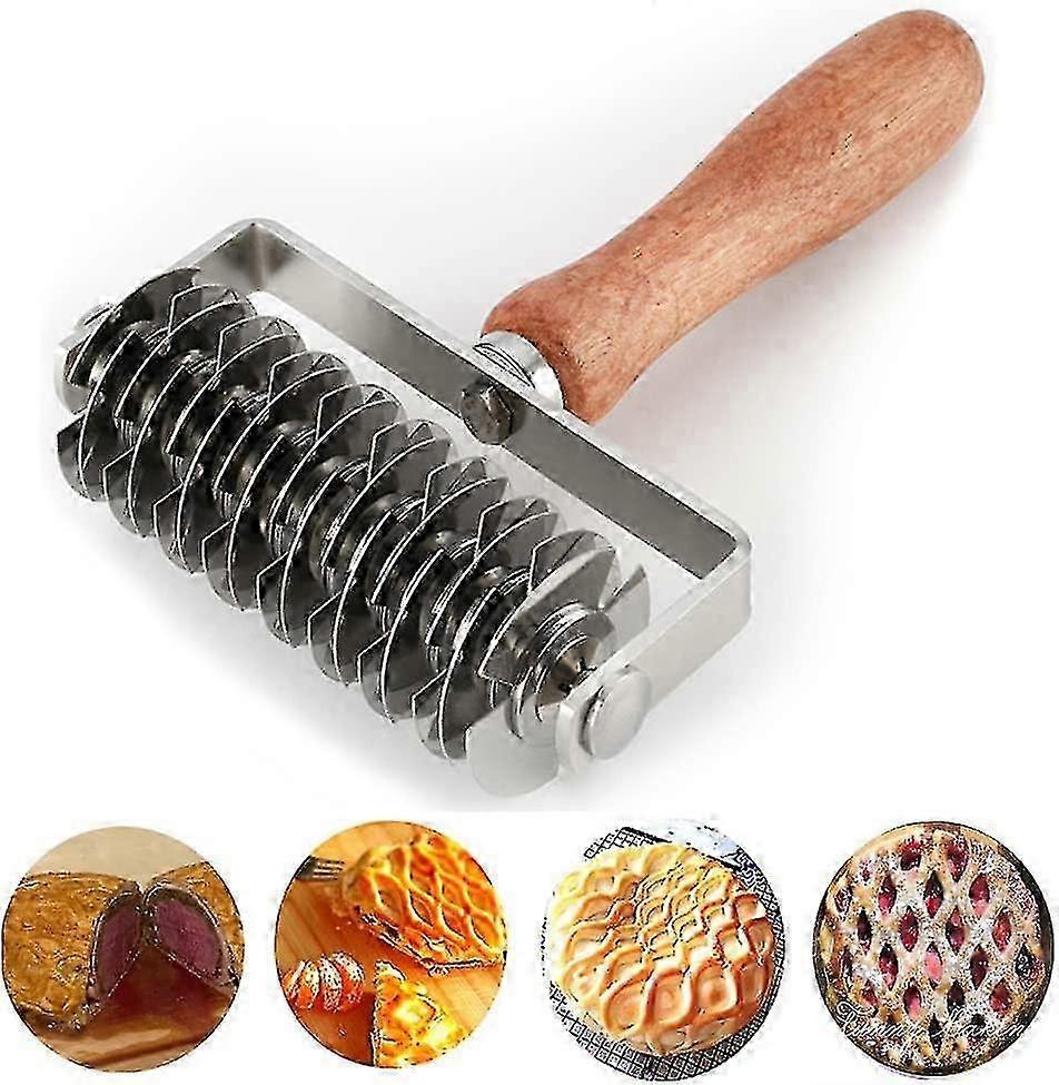 Buy Ampseven Pastry Lattice Roller Cutter - Stainless Steel Dough ...