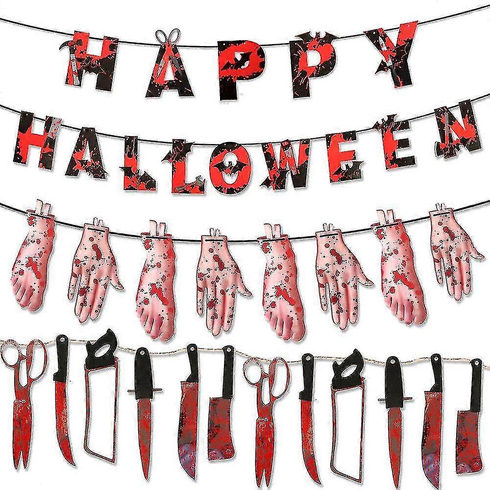 Buy Halloween Decoration Bunting Set Halloween Decoration Banner Scary ...