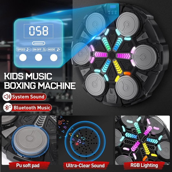 Buy JOYBUY 2025 Bluetooth Music Boxing Machine - Wall Mounted Target with Gloves for Home ...
