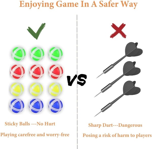 Buy JOYBUY Large Sticky Dart Board Set – Safe Kids Target Game with ...