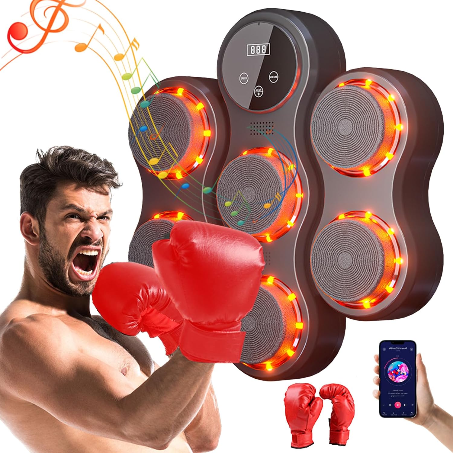 Buy JOYBUY Smart Music Boxing Machine with Gloves – 9 Speed & Counting ...