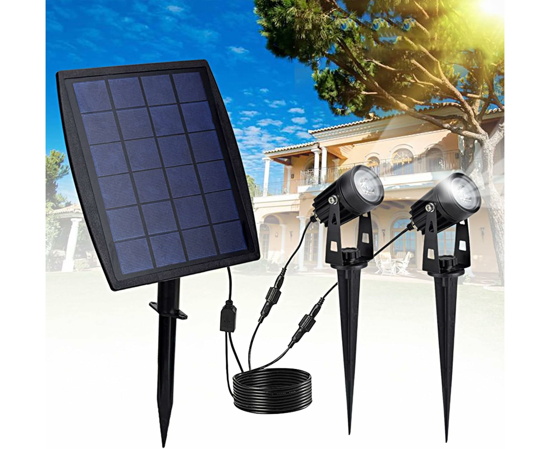 Buy LED Solar Powered Landscape Spotlights, Waterproof Outdoor ...