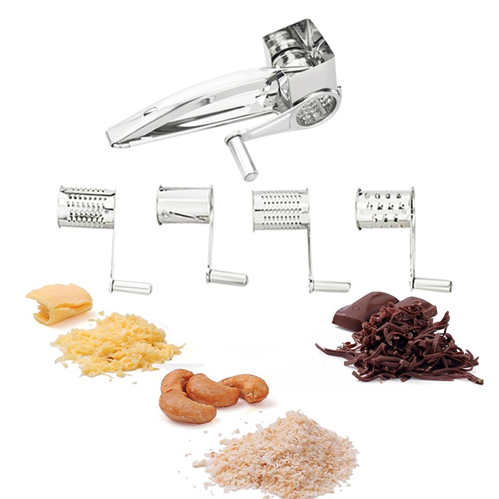 Buy Rotary Cheese Grater Cheese Cutter Slicer Shredder With 4 Stainless ...