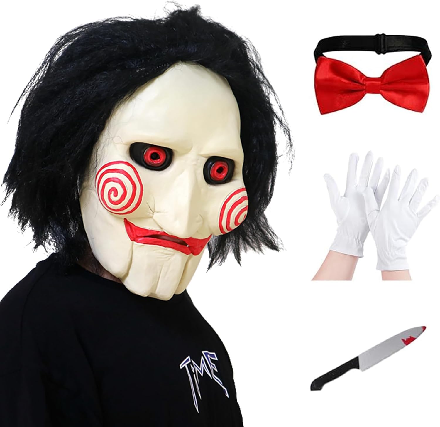 Buy Varuotu Saw Mask Halloween Jigsaw Mask Scary Killer Billy Mask ...