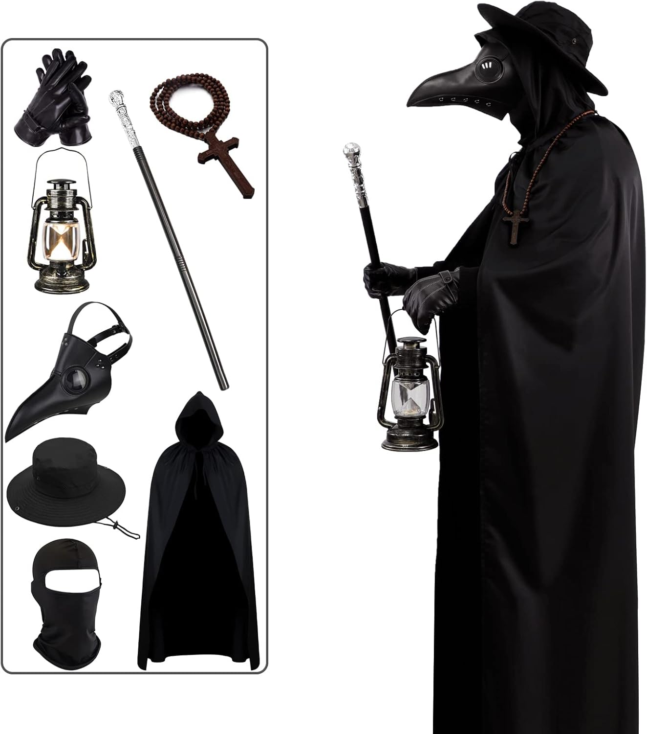 Buy WETRBWEH Scary Halloween Costumes for Men, Plague Doctor Costume Plague Doctor Mask for ...