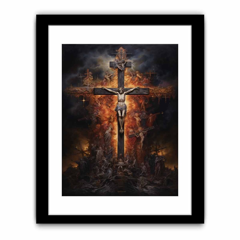 Buy Jesus Cross Art Framed print - MyDeal