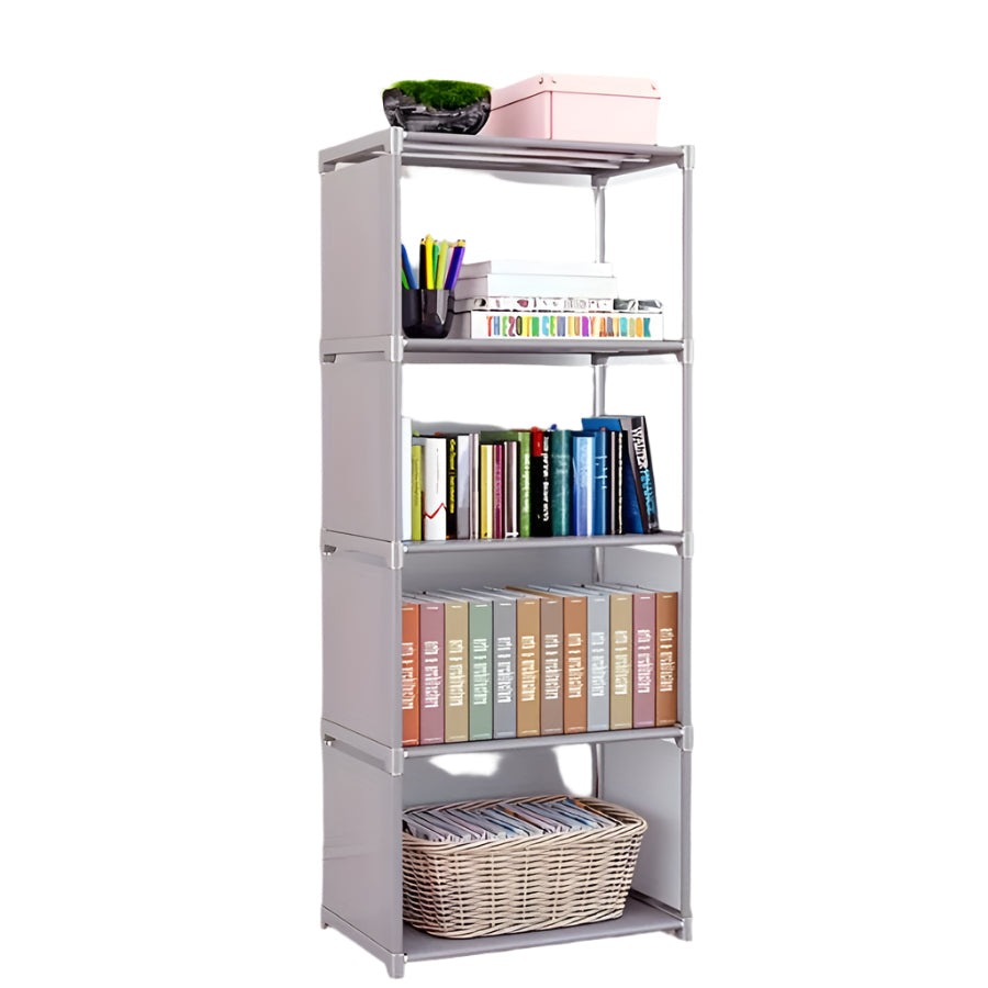 Buy 4-Storey Multifunctional Metal Bookshelf with Back Panel - MyDeal ...