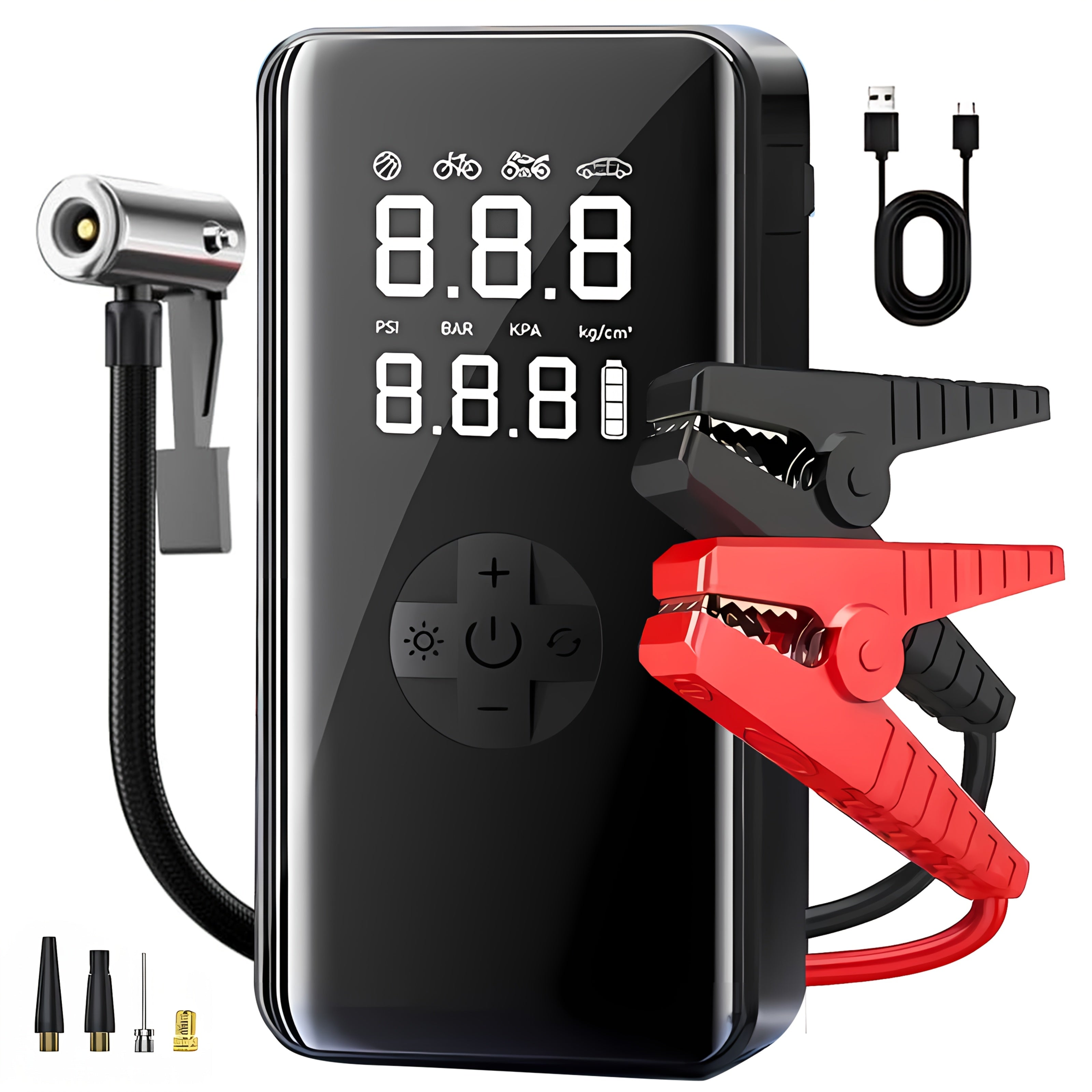 Buy Car Battery Starter Kit with Air Compressor (7-in-1) - MyDeal Australia