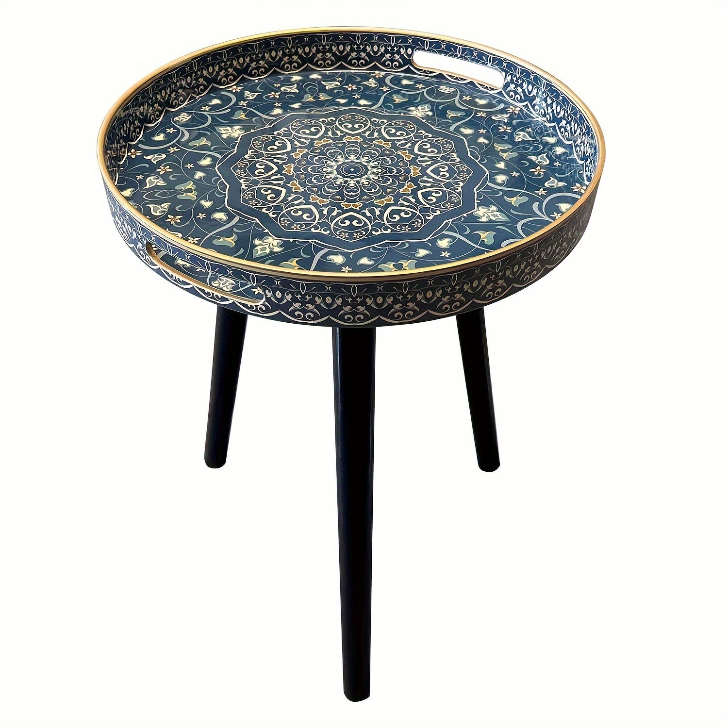 Buy Outdoor Round Tray Table with Wooden Legs - MyDeal Australia