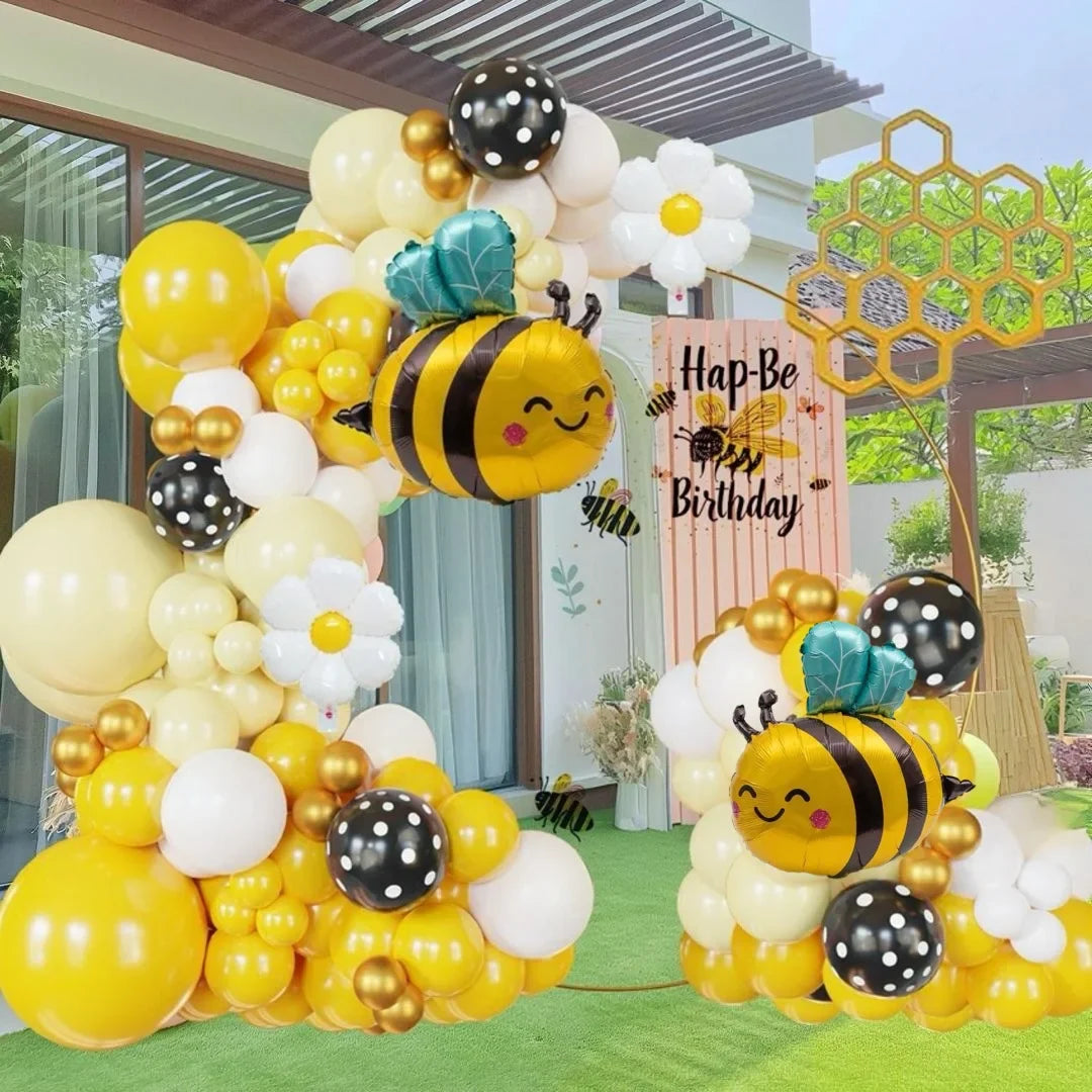 Buy 135Pcs Balloon Garland Set MultiColour Balloon Bee Aluminum Arch ...
