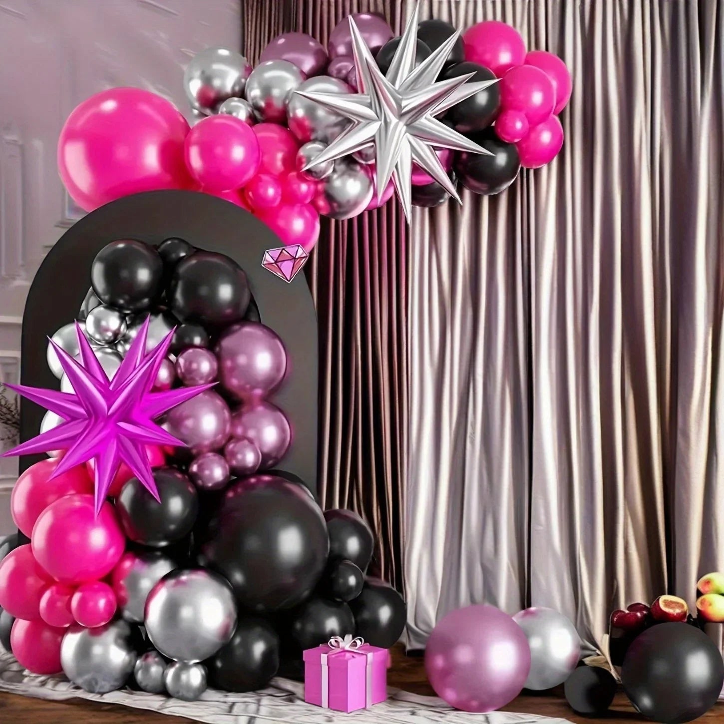 Buy 177Pcs Wedding-Themed Balloon Kit Rose Red Latex Balloon Exploding ...