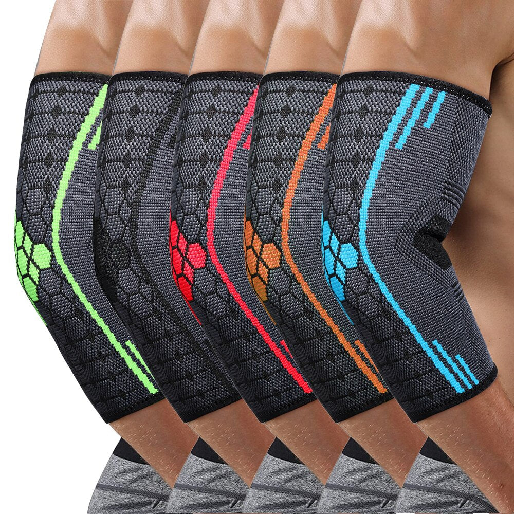 Buy 1Pair Elbow Compression Sleeves for Tendonitis Tennis Elbow Reduce ...