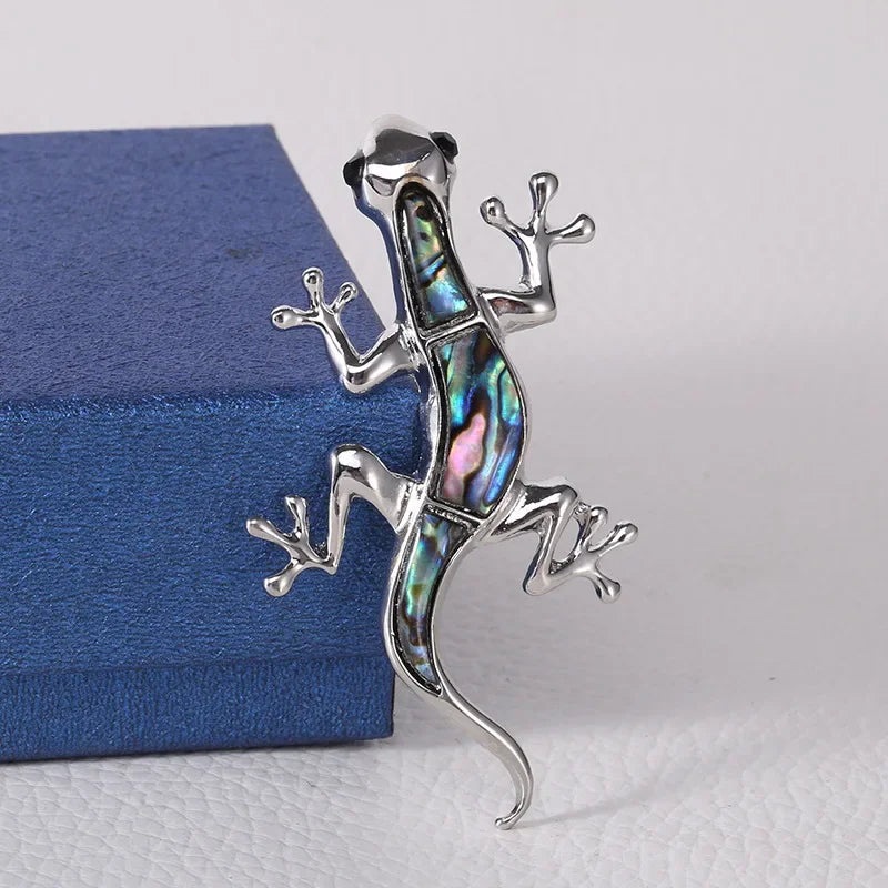 Buy Abalone Shell Gecko Brooch Pin Luxury Lapel Pin For Womens Clothing ...