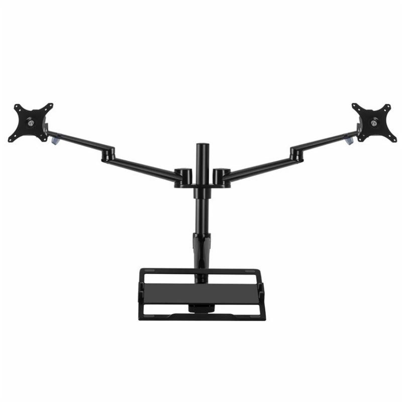 Buy Clip-on Desktop Stand Dual Computer Monitor Riser Bracket Laptop ...