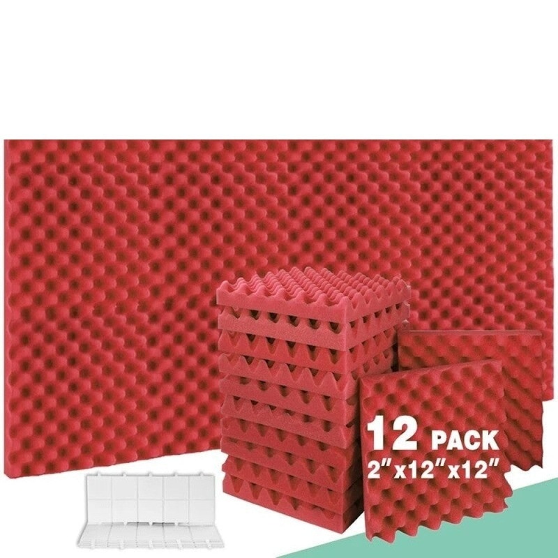 Buy Studio Soundproofing Wedges Fire Resistant 12pcs Egg Crate Panels ...