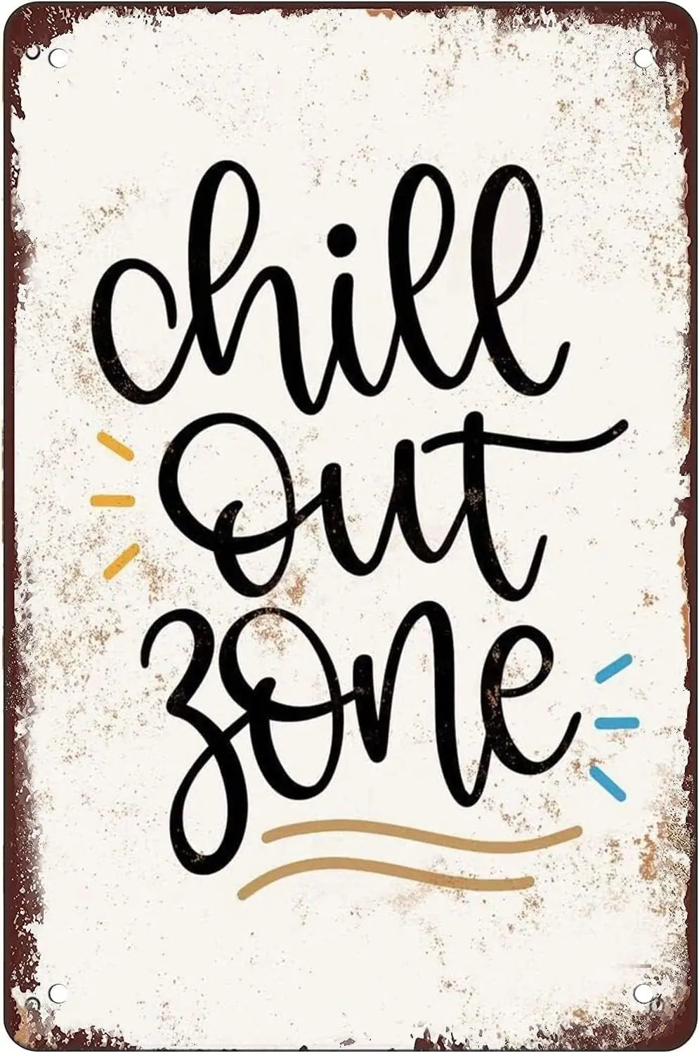 Buy Vintage Chill Out Zone Tin Sign Retro Wall Decor - MyDeal Australia