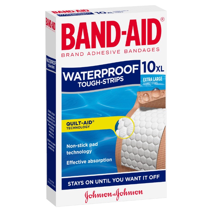 Buy BAND-AID Waterproof Tough-Strips XL Bandages 10 Strips - MyDeal ...