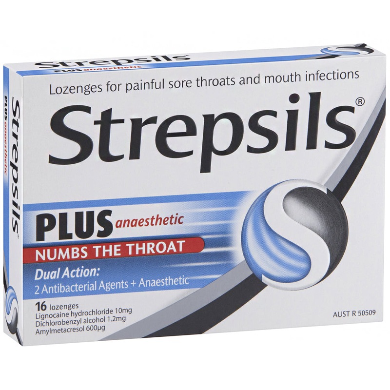 Buy Strepsils Plus Anaesthetic Sore Throat Numbing Pain Relief ...