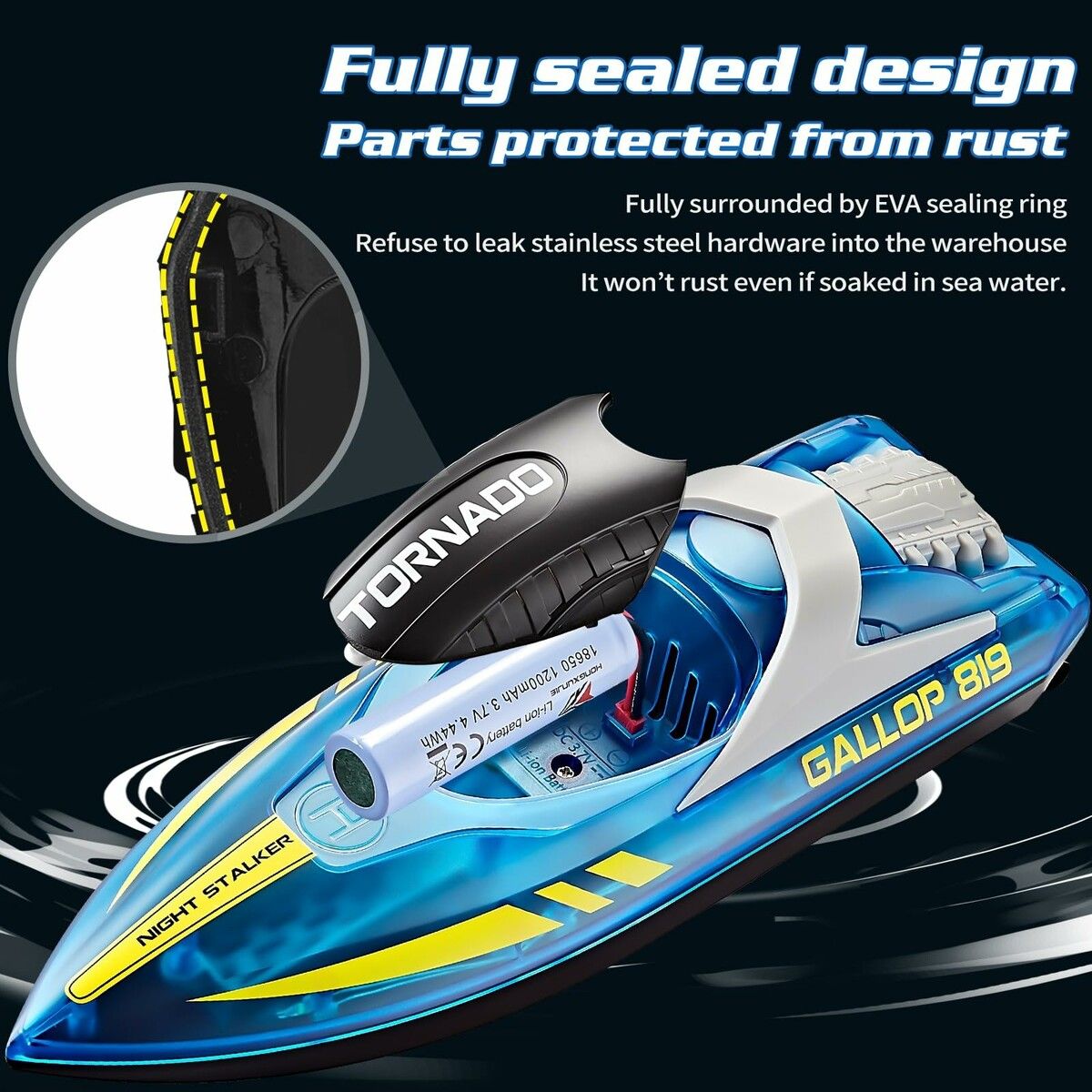 15 MPH RC Boat with LED Lights Fast Remote Control Speed Boat for Pool and Lake 2.4GHz Race Boat for Teens Outdoor Water Sports in Green and Blue