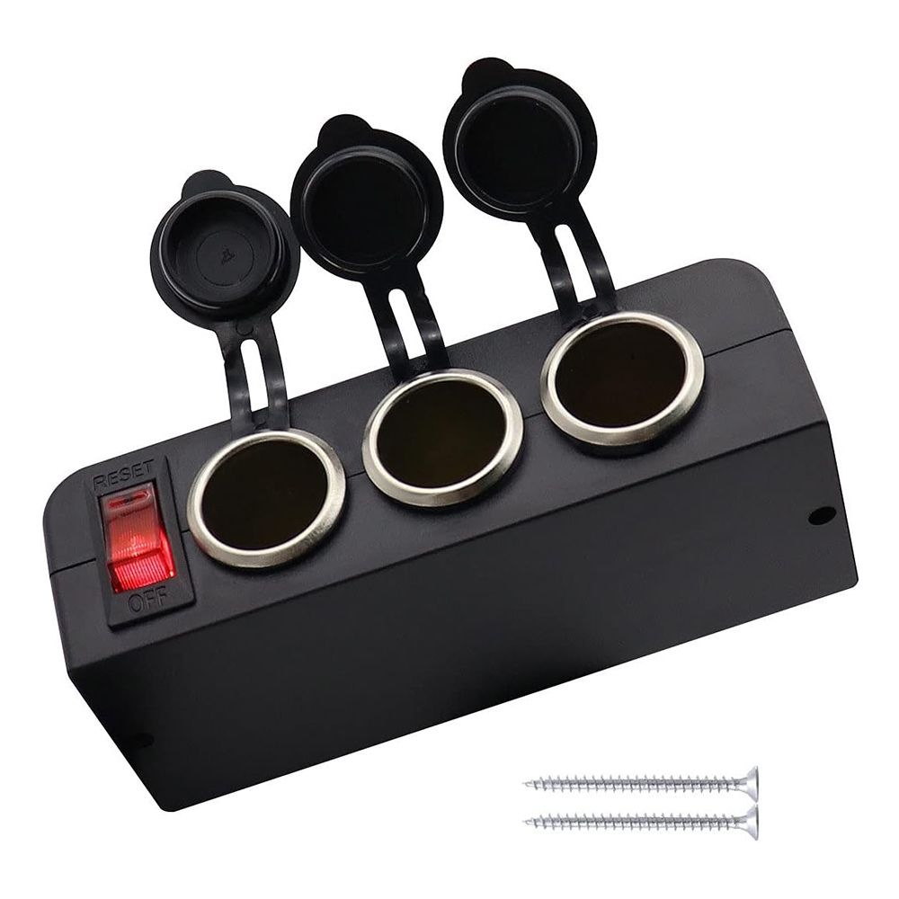 Buy 3 Socket Cigarette Light Splitter with LED On or Off Switch, Total ...