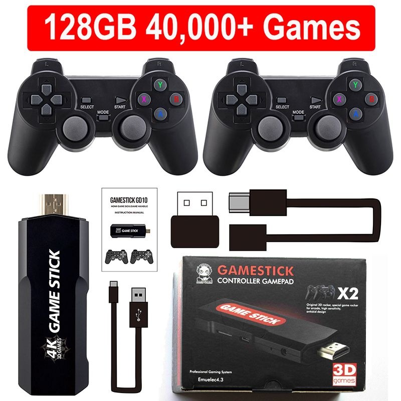 Buy 4K Game Stick 128G 40000 Games Retro Game Console HD Video Game ...