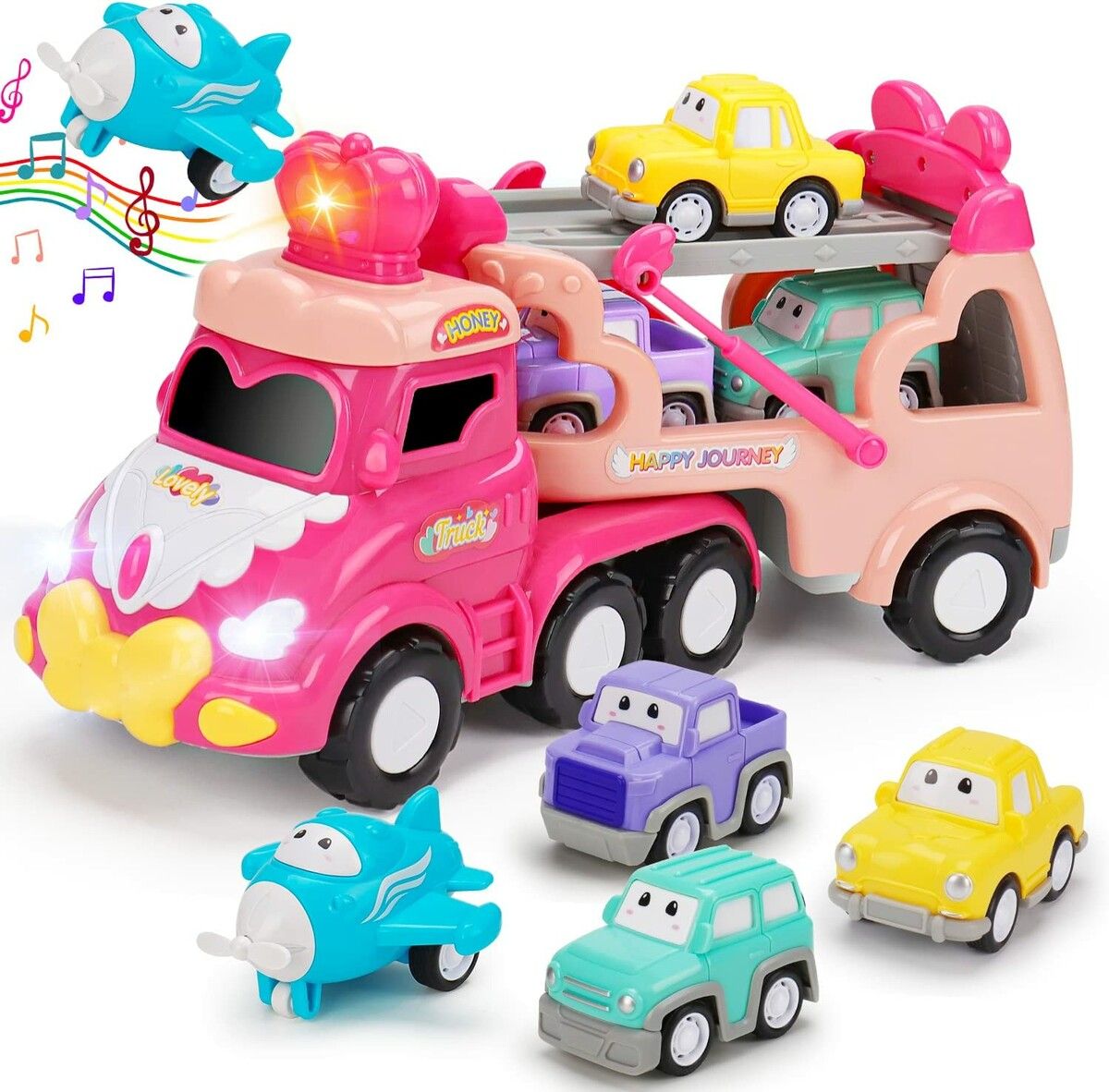 Buy Princess Car Toys Transport Trucks 5in1 Toddlers Lights Music ...
