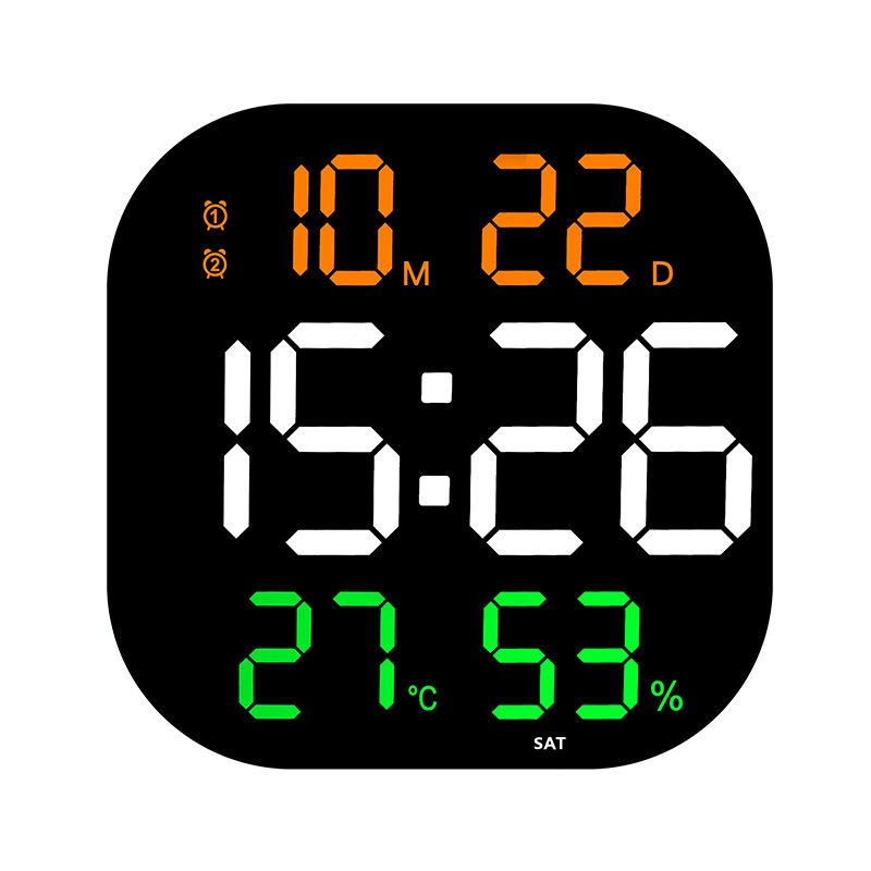 Buy LED Digital Wall Clock Square Large Screen Temp Date Day Week ...