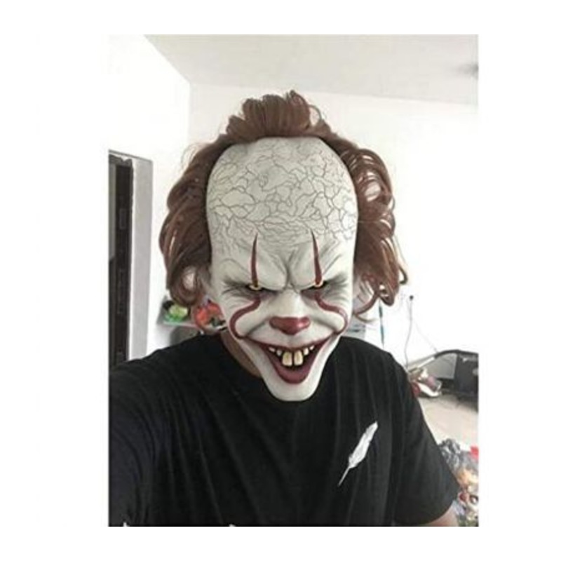 Buy Mask Pennywise Horror Clown Joker Mask Clown Mask Halloween Cosplay ...