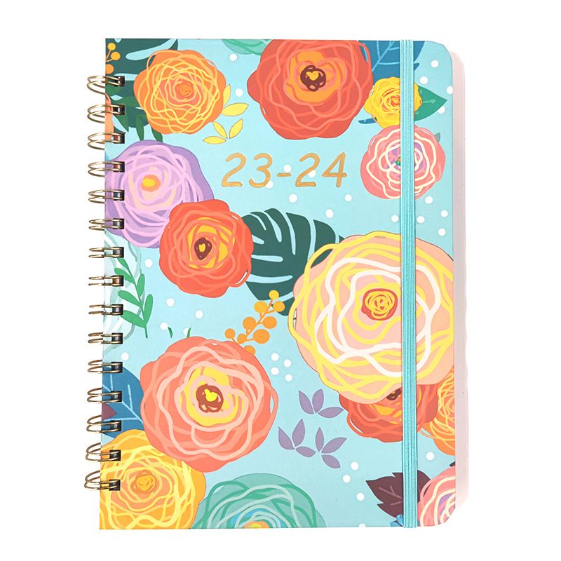 Buy Notebook Flower Pattern Schedule Notebook Daily Plan Year Calendar ...