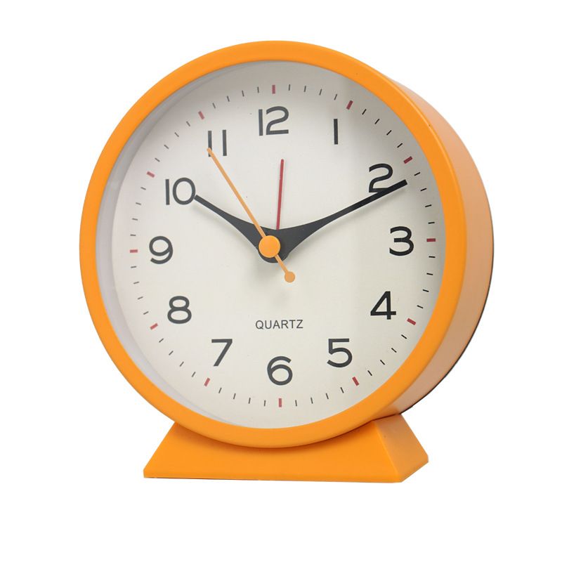 Buy Small Retro Desk Clock Battery Operated, Slient Metal Table Clock ...