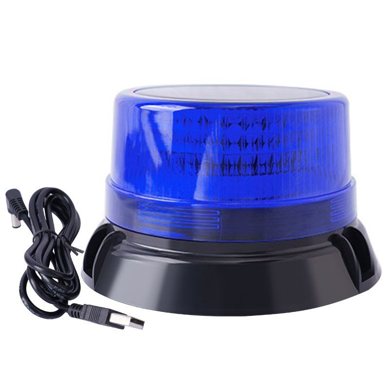 Buy Solar Powered LED Strobe Lights Wireless Waterproof Blue Beacon ...