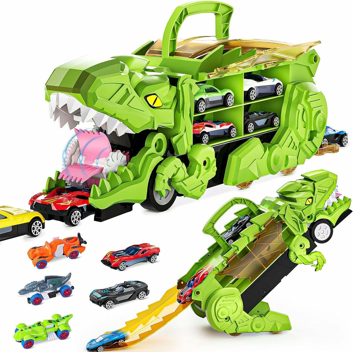 Buy Transforms Car Toys for Kids, Tyrannosaurus Rex Cars Carrier Truck ...