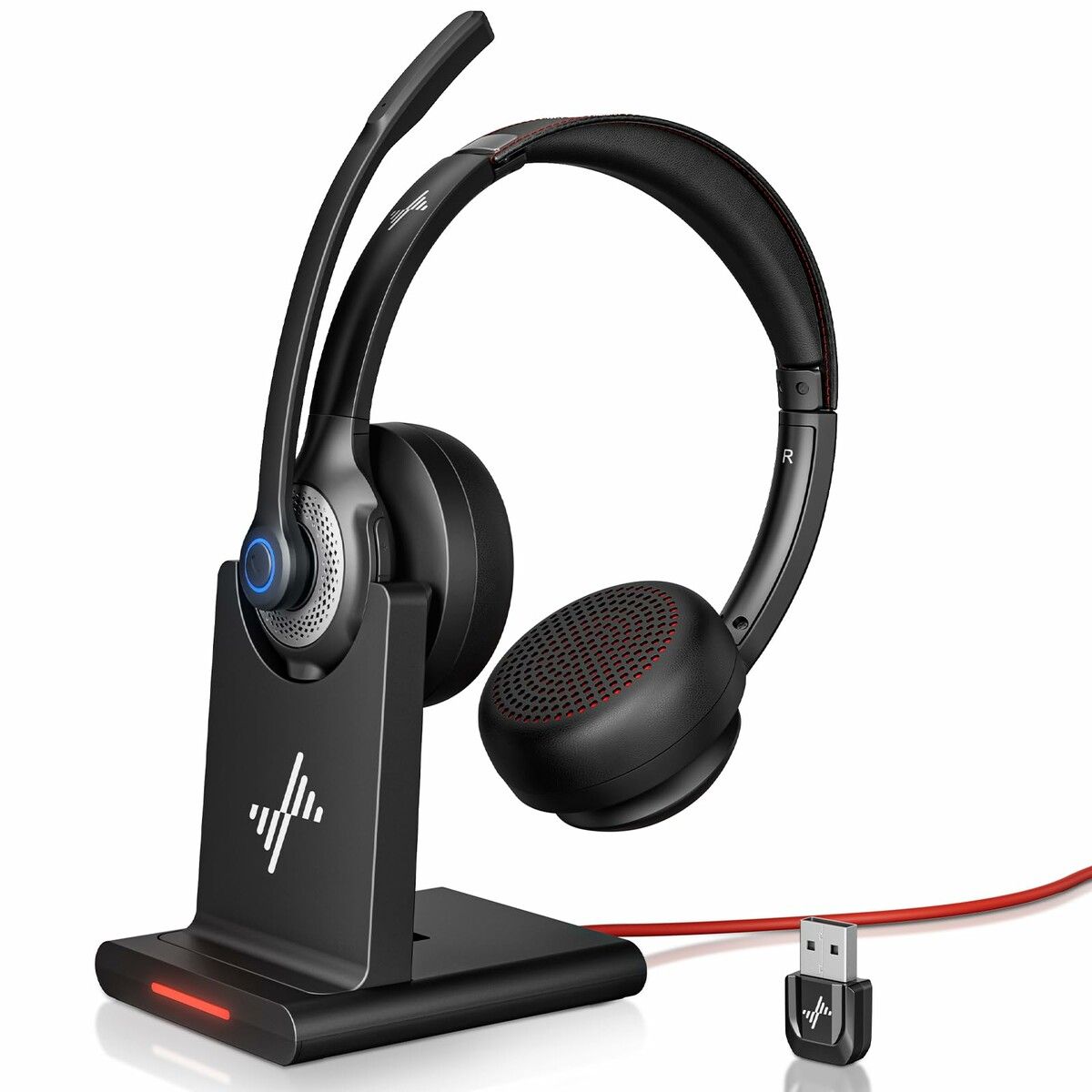 Buy Wireless Headset with AI Noise Cancelling Microphone Bluetooth ...