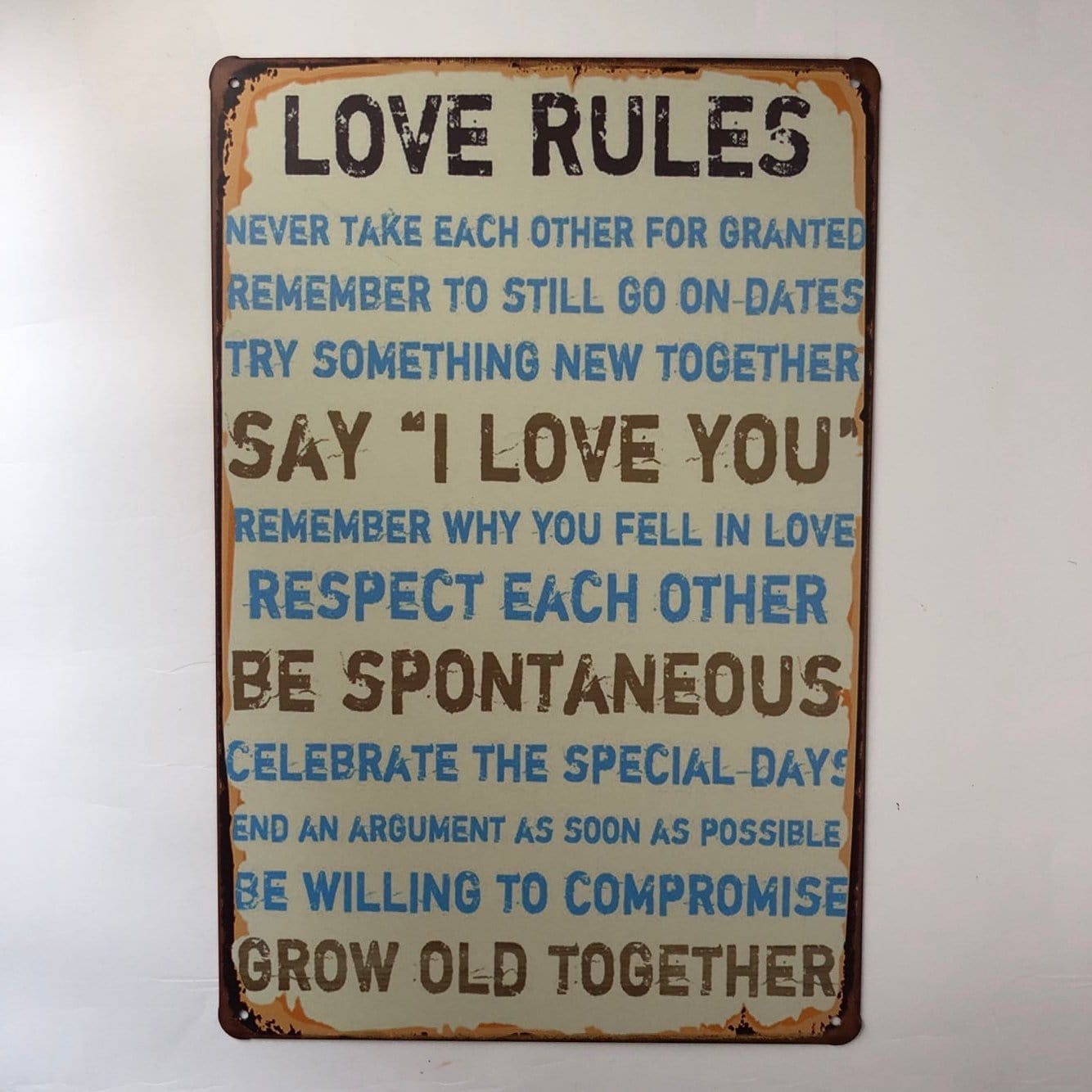 Buy Love Rules Sign Poster - MyDeal Australia